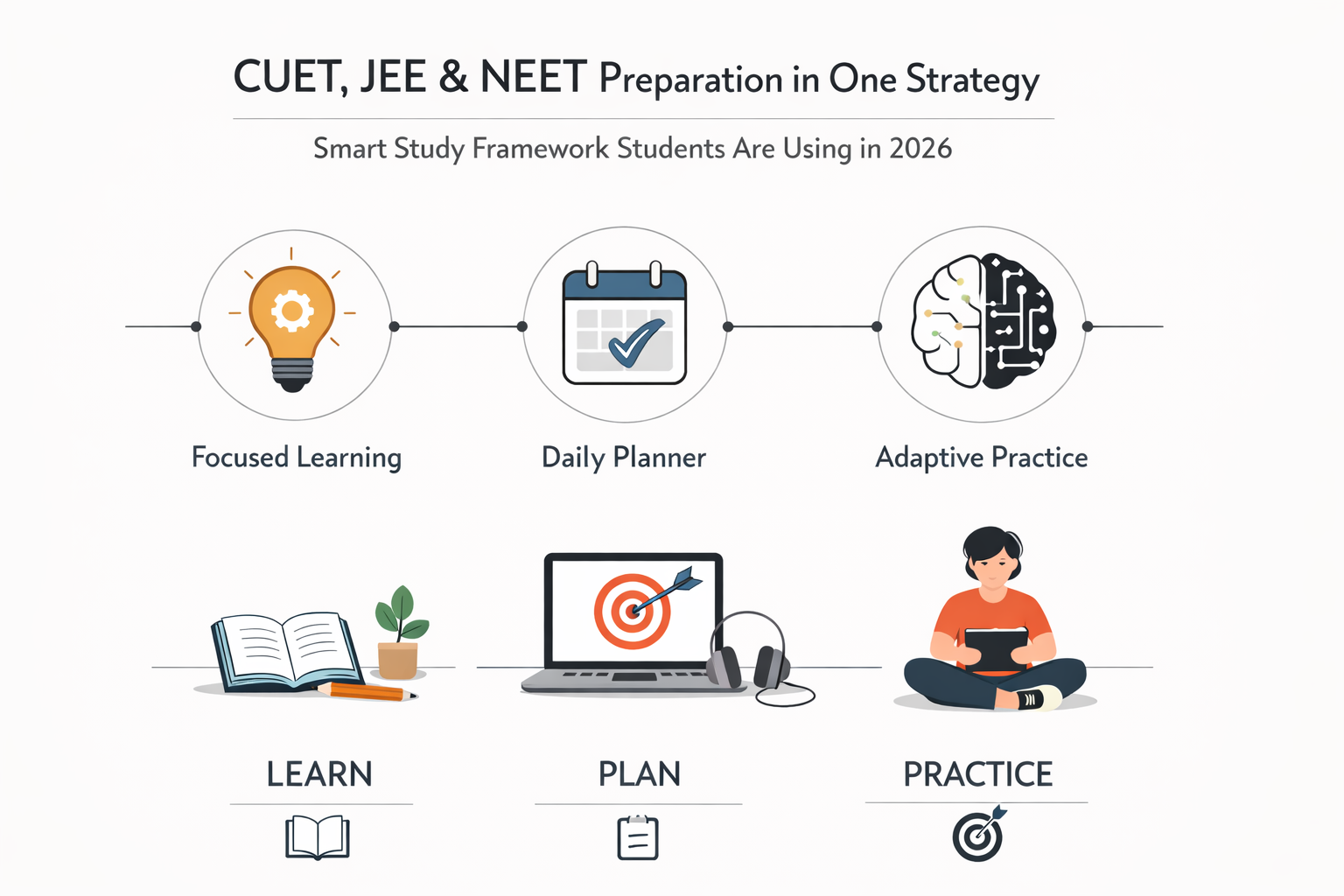 CUET, JEE & NEET Preparation in One Strategy: Smart Study Framework ...